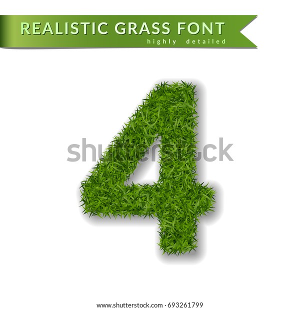 Grass Number Four Green Number Four Stock Vector (Royalty Free ...