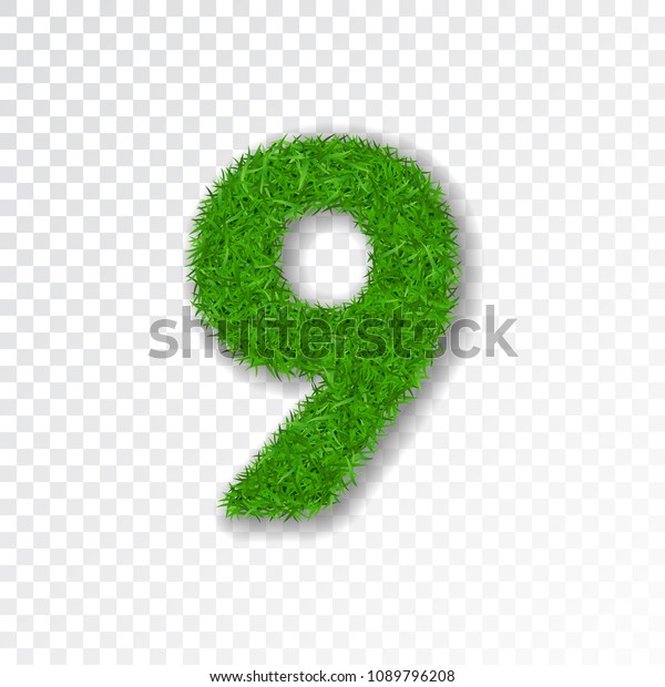 Grass Number Nine Green Number 9 Stock Vector (Royalty Free) 1089796208 ...