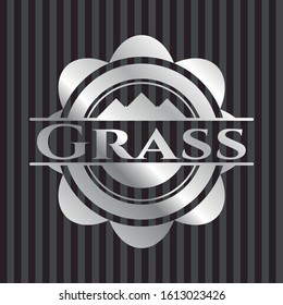 Grass Silver Emblem Badge Vector Illustration Stock Vector (Royalty ...