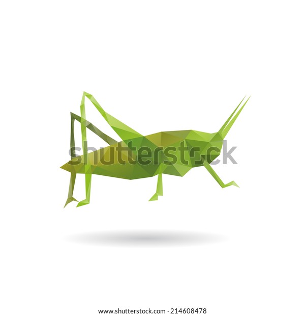 Grasshopper Abstract Isolated On White Backgrounds Stock Vector ...