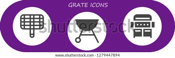 Grate Icon Set 3 Filled Grate Stock Vector (Royalty Free) 1279447894 ...