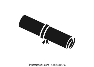Gratification Rolling Certificate Icon School Certificate Stock Vector ...
