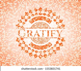 Gratify Abstract Orange Mosaic Emblem Background Stock Vector (Royalty ...