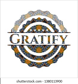 Gratify Arabic Emblem Background Arabesque Decoration Stock Vector ...