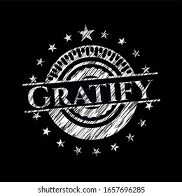 Gratify Chalkboard Emblem On Black Board Stock Vector (Royalty Free ...
