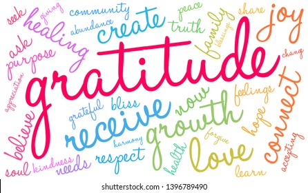 Gratitude Word Cloud On White Background Stock Vector (Royalty Free ...