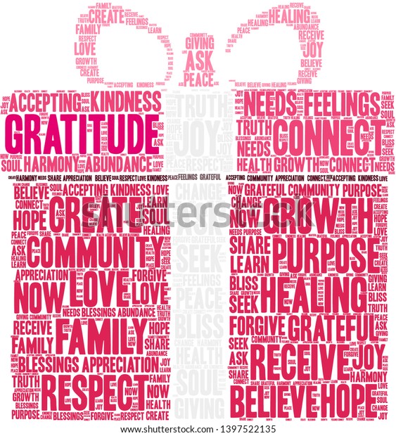 Gratitude Word Cloud On White Background Stock Vector (Royalty Free ...