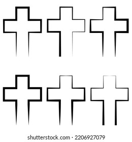 Grave Cross Headstone Graveyard Gravestone Tombstone Stock Vector ...