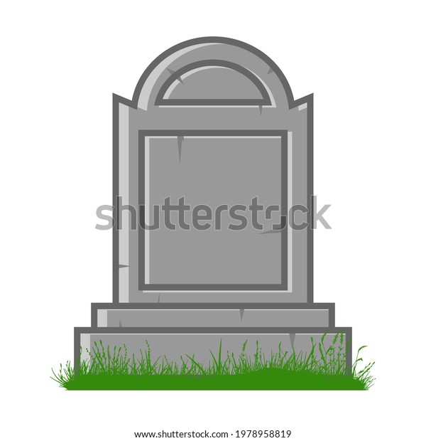 Grave Green Grass Vector Cartoon Illustration Stock Vector (Royalty ...