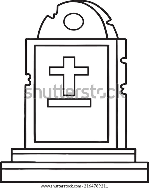 Grave Halloween Isolated Coloring Page: เวกเตอร์สต็อก (ปลอดค่าลิขสิทธิ์ ...