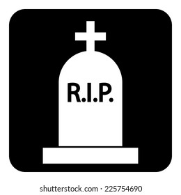 Grave Symbol Button On White Background Stock Vector (Royalty Free ...