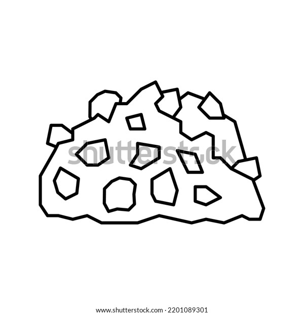 Gravel Stone Line Icon Vector Gravel Stock Vector (Royalty Free ...