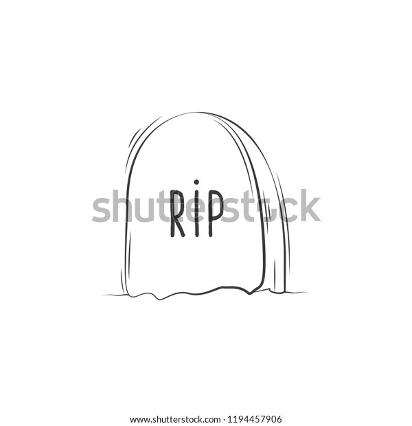Gravestone Doodle Design Stock Vector (Royalty Free) 1194457906 ...
