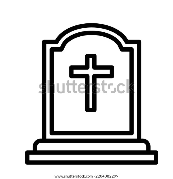 Graveyard Bold Outline Vector Icons That Stock Vector (Royalty Free ...