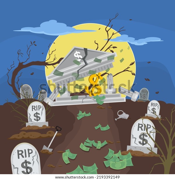 Graveyard Dead Dollar Sign Failed Financial Stock Vector (Royalty Free ...