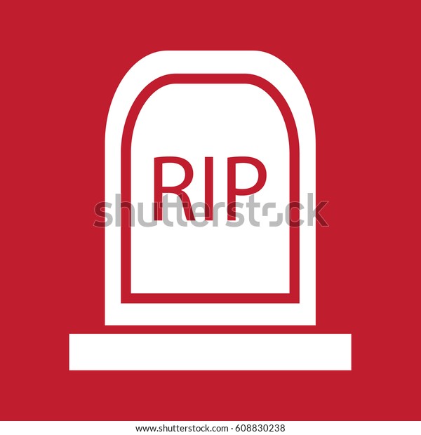 Graveyard Icon On Red Background Stock Vector (Royalty Free) 608830238 ...