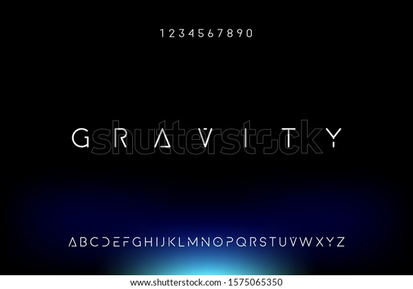 Gravity Abstract Technology Science Alphabet Font Stock Vector (Royalty ...