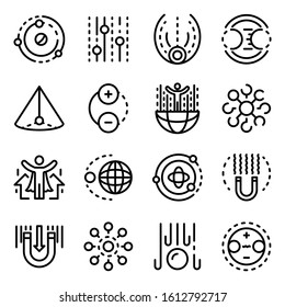 Gravity Icons Set Outline Set Gravity Stock Vector (Royalty Free ...