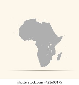Gray Africa Map Illustration Stock Vector (Royalty Free) 421608175 ...