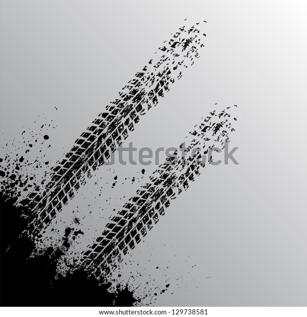 Gray Background Grunge Tire Tracks Ink Stock Vector (Royalty Free ...