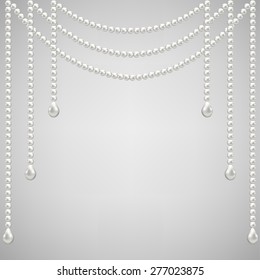 Gray Background Pearl Necklace Vector Illustrator Stock Vector (Royalty ...
