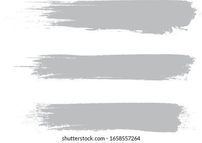 Gray Brush Stroke Set Isolated On Stock Vector (Royalty Free ...
