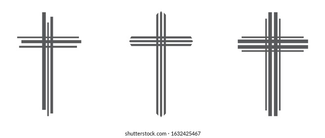 Gray Christian Cross Icon Simple Christian Stock Vector (Royalty Free ...