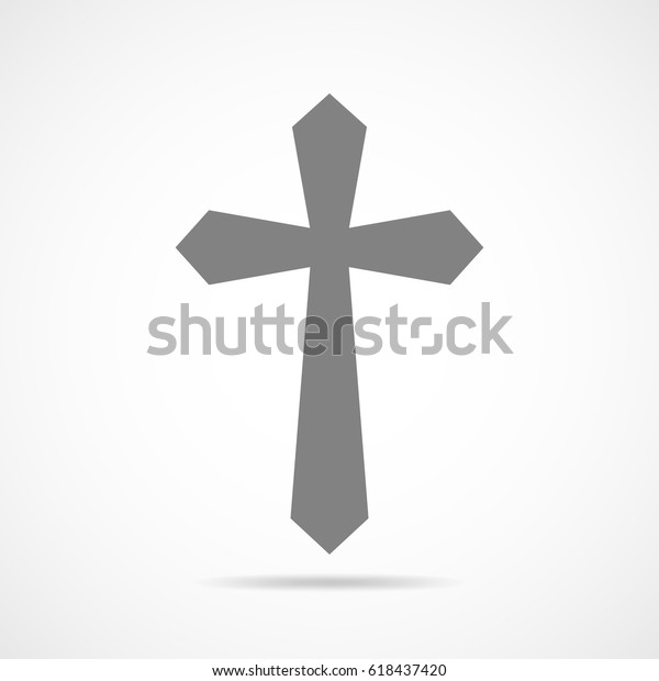 Gray Christian Cross Icon Simple Christian Stock Vector (Royalty Free ...