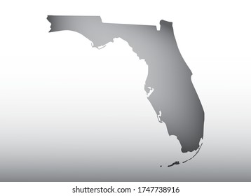 Gray Color Florida Map Dark Light Stock Vector (Royalty Free ...
