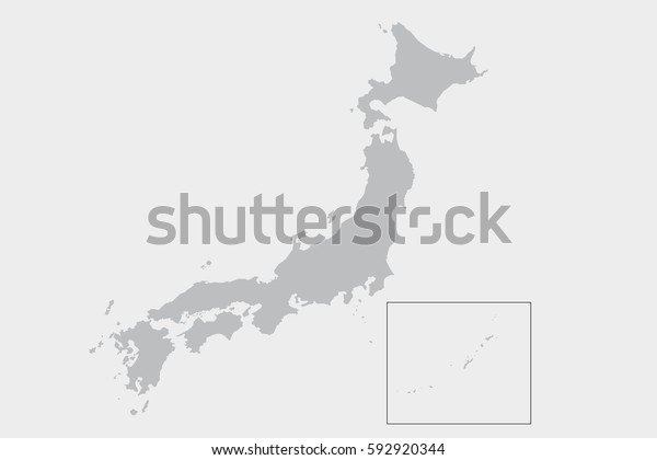 Gray Color Japan Map Vector Stock Vector (Royalty Free) 592920344 ...