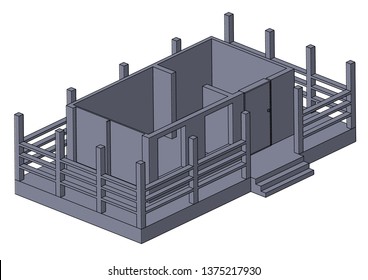 Gray Construction House White Background Stock Vector (Royalty Free ...