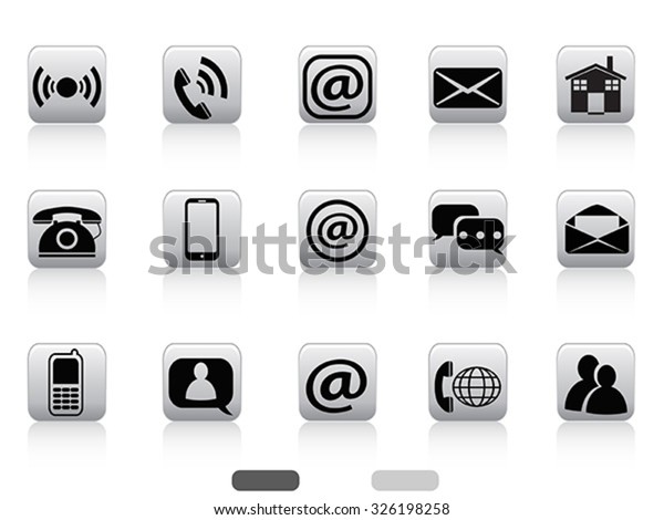 Gray Contact Buttons Icon Set Stock Vector (Royalty Free) 326198258 ...