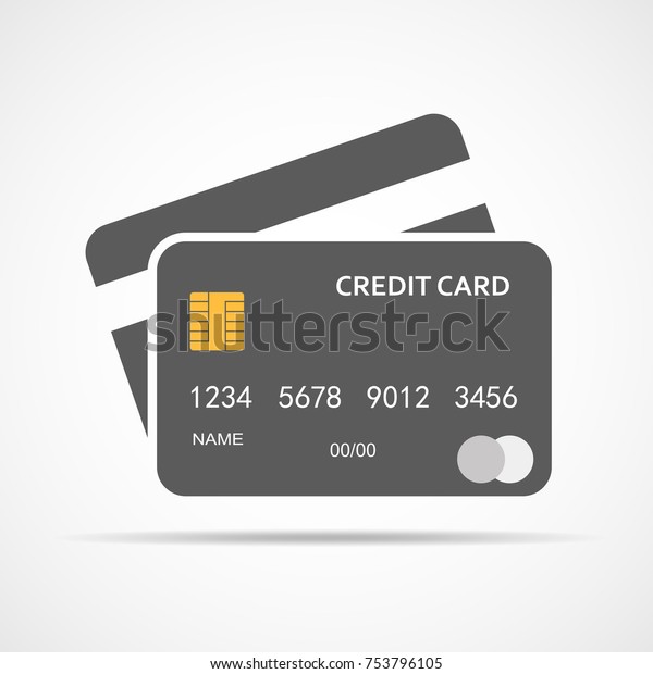 Gray Credit Card Isolated Vector Illustration Stock Vector (Royalty ...
