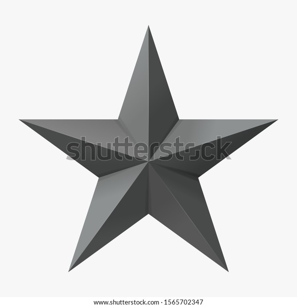 Gray Fivepointed Military Star Icon Sign Stock Vector (Royalty Free ...