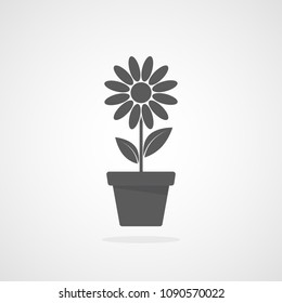 Gray Flower Icon Flat Design Vector Stock Vector (Royalty Free ...