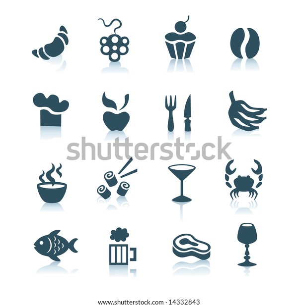 Gray Food Icons Shadows Part 2 Stock Vector (Royalty Free) 14332843 ...