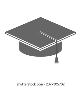 Gray Graduation Hat Isolated On White Stock Vector (Royalty Free ...