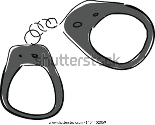 Gray Handcuffs Chain Vector Color Drawing Stock Vector (Royalty Free ...