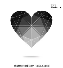 Gray Heart Isolated On White Background Stock Vector (Royalty Free ...