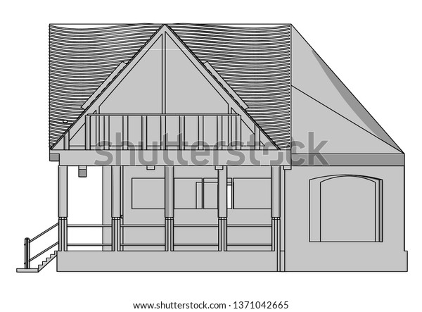 Gray House On White Background Vector Stock Vector (Royalty Free ...