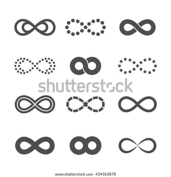 Gray Infinity Symbol Icon Silhouettes Set Stock Vector (Royalty Free ...