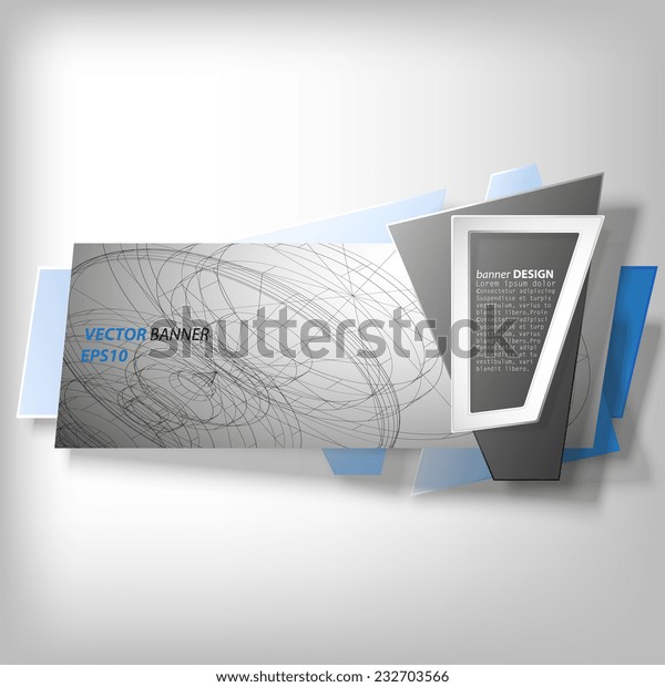 Gray Infographic Banner Modern Abstract Banner Stock Vector (Royalty ...