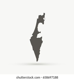 Gray Israel Map Illustration 스톡 일러스트 665006911 | Shutterstock