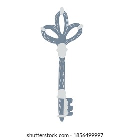 Gray Key Isolated On White Background Stock Vector (Royalty Free ...