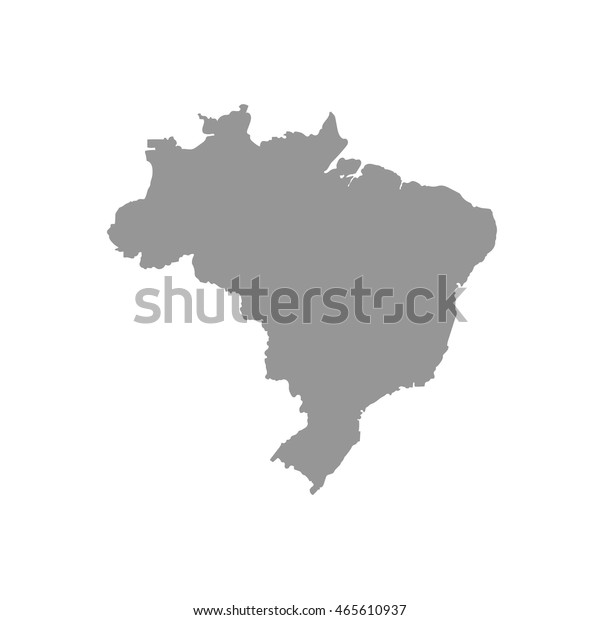 Gray Map Brasil On White Background Stock Vector (Royalty Free ...