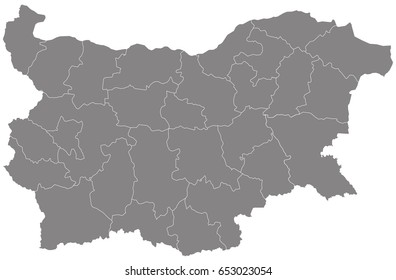 Gray Map Bulgaria Stock Vector (Royalty Free) 653023054 | Shutterstock