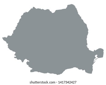 Gray Map Romania On White Background Stock Vector (Royalty Free ...