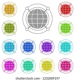Gray Network Icon Multi Color Simple Stock Vector (Royalty Free ...