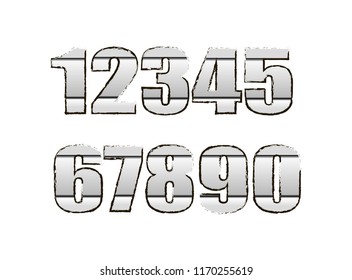 Gray Numbers On Isolated White Background Stock Vector (Royalty Free ...