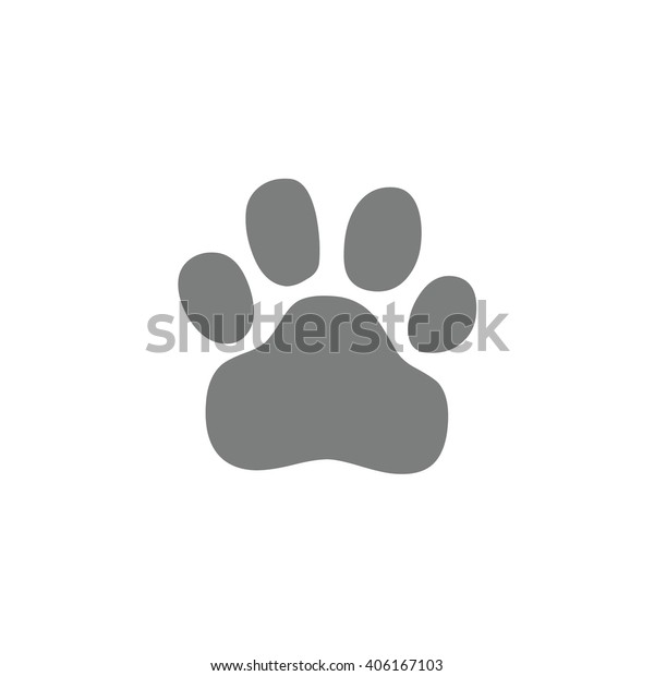 Gray Paw Print Icon Vector Illustration Stock Vector (Royalty Free ...